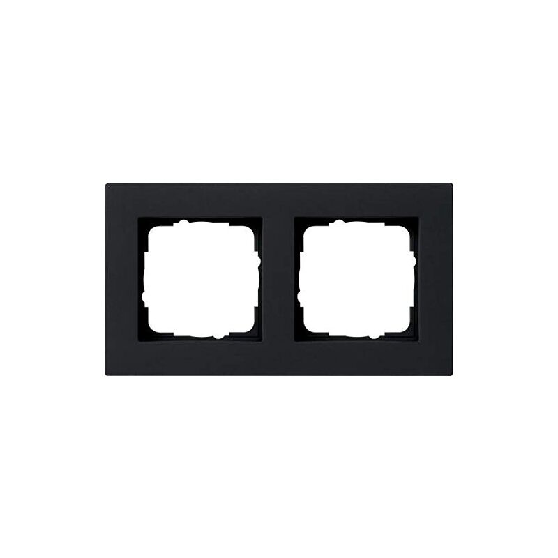 GIRA 0212095 CADRE DE FINITION POUR MONTAGE PLAT 2 PRISES E2 NOIR MAT
