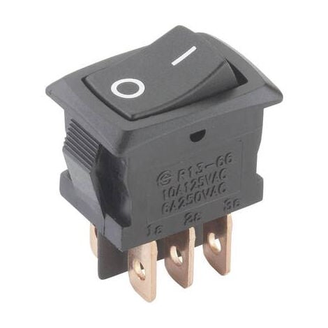 INTERRUPTEUR À BASCULE TRU COMPONENTS TC-R13-166PB-02 1587831 250 V/AC 6 A 2 X ON/ON À ...