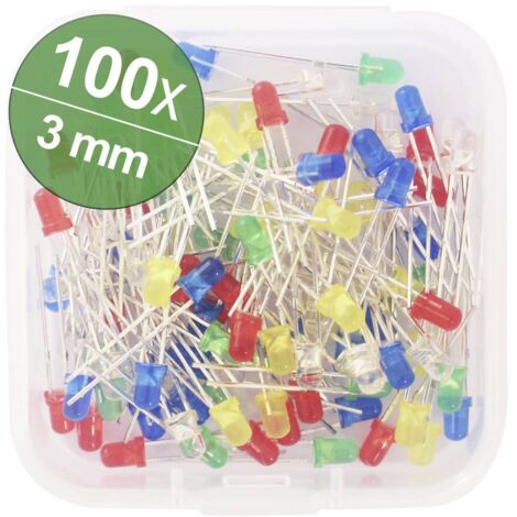 Quadrios Assortiment de LEDs multicolore 3 mm 20 mA 2 V, 3 V C001732