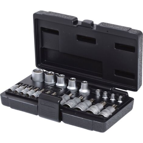 KS TOOLS 911.4307 COFFRET DE DOUILLES ET D'EMBOUTS TORX 1/4'' + 1/2'' 21 PIÈCES