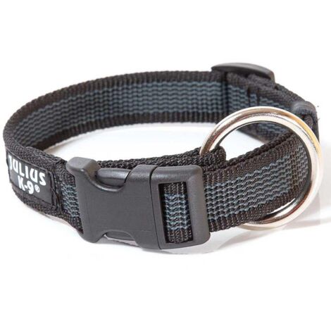 JULIUS-K9 COLLIER COULEUR ET GRIS, 25 MM X 39-65 CM, NOIR/GRIS