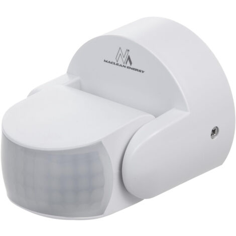 DÉTECTEUR DE MOUVEMENT MACLEAN PIR, INFRAROUGE, IP65, BLANC, PORTÉE 12M ...