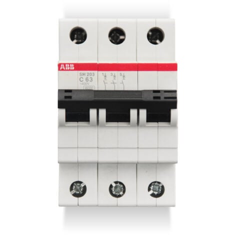 ABB-ENTRELEC SH203-C63 - INTERRUPTEUR AUTOMATIQUE 3 PÔLES 63 A C 6 KA SOURCING 2CDS213001R0634