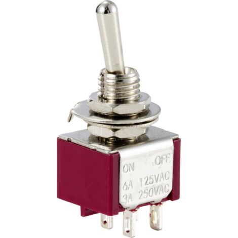 TRU COMPONENTS TC-12819616 INTERRUPTEUR À LEVIER 125 V/AC, 250 V/AC 6 A 1 X ON/OFF À ACCROCHAGE ...