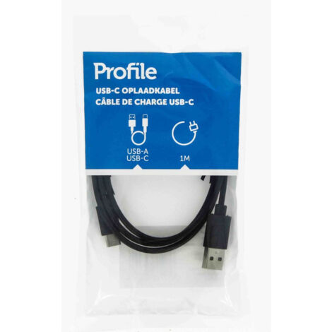 CORDON USB-A USB-C 1M NOIR PROFILE 401800032