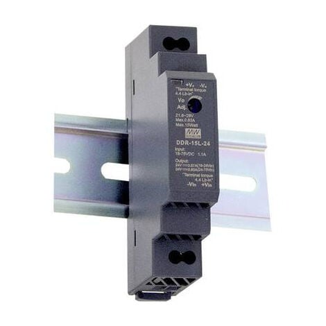 MEAN WELL DDR-15L-5 CONVERTISSEUR CC/CC POUR RAIL (DIN) 5 V/DC 3 A 15 W NBR. DE SORTIES:1 X ...