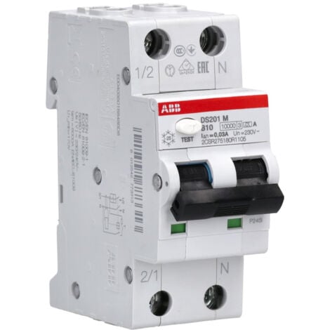 INTERRUPTEUR FI/LS 10 KA TYPE A, B 10, 30 MA ABB DS201 M, B10 A30 2CSR275180R1105