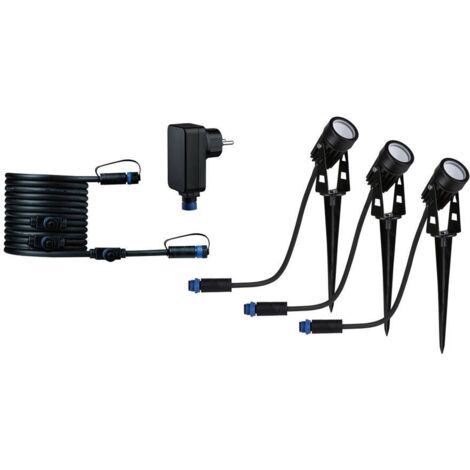 PAULMANN SPOT LED EXTÉRIEUR SUR PIQUET ORIENTABLE PLUG & SHINE KIT DE ...