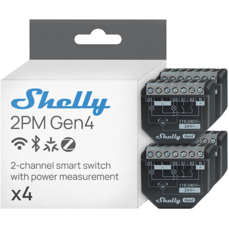 SHELLY 2PM GEN4 - MODULE VOLET ROULANT CONNECTÉ MATTER, ZIGBEE, WI-FI ...