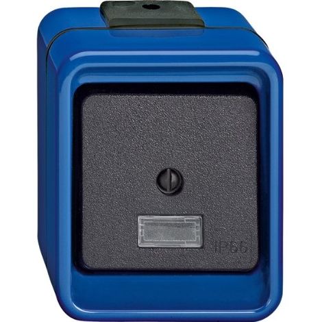 MERTEN 370675 INTERRUPTEUR À BASCULE AVEC BOUTON POUSSOIR ANTICHOC BLEU