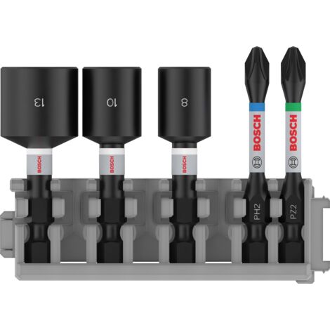 BOSCH 2608522350 CLÉ À DOUILLE IMPACT 8/10/13 + EMBOUTS, 0 W 0 V