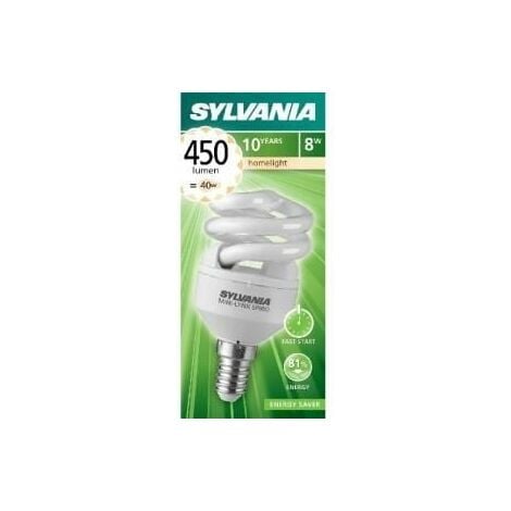 AMPOULE SYLVANIA FLUO-COMPACT E14 8WCHAUDE