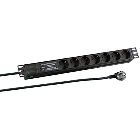 EFB BLOC MULTIPRISE 19'' 1HE 7 X CEE 7/3 EN ALUMINIUM GRIS EK631DE.3GR
