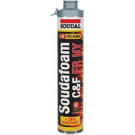 MOUSSE PU PISTOLABLE COUPE-FEU SOUDAFOAM FR CLICK & FIX 750ML - SOUDAL - 146751