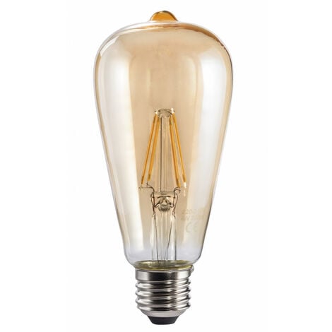 AMPOULE FILAM. LED, E27, 410LM REMP. 36W, AMP. VINTAGE, AMBRE, BLC CHD XAVAX