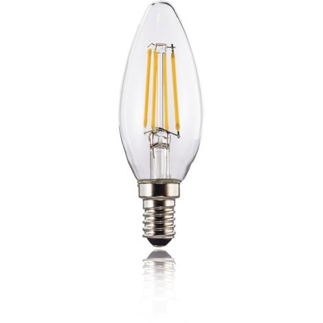 AMPOULE FILAM. LED, E14, 470LM REMPL.40W, AMP. BOUG. BLC CHD, TRANSP. XAVAX