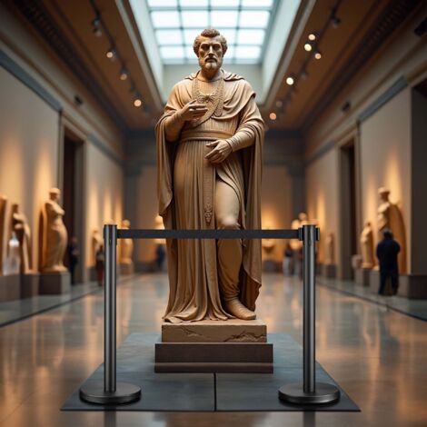 Wiltec mobile Absperrpfosten 32 x 7 x 90 cm in Schwarz mit 200 cm ...