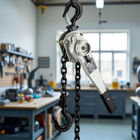 Wiltec Hebelzug 3 t x 1,5 m, kompaktes Hebezeug mit 360° Drehgriff ...