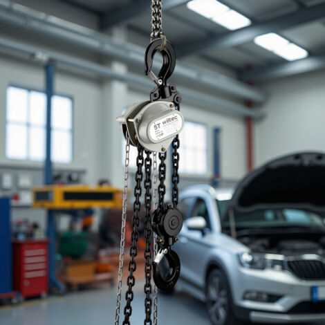 Wiltec Kettenzug bis 5 t, robuster Handkettenzug 3 m Hubhöhe, Tragmittel mit 3 m Lastkette ...