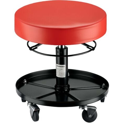 Wiltec Rollhocker höhenverstellbar 40,5-53,5 cm, gepolsterter Hocker ...