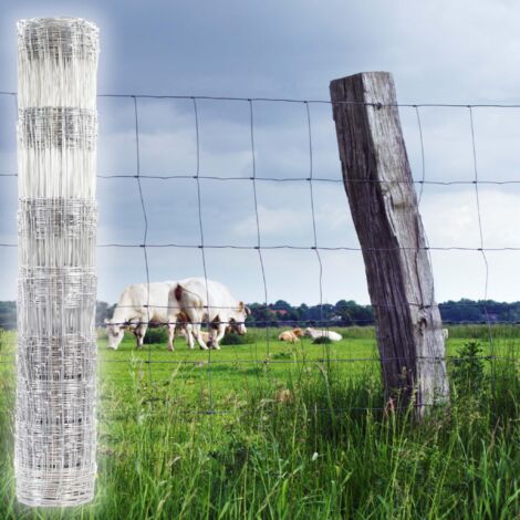 Wiltec Wildzaun 100/08/15 50 m lang, 100 cm hoch, 8 Drahtreihen, 15 cm ...
