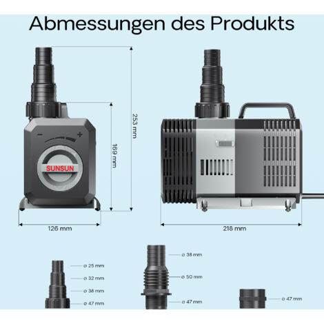 SunSun CTP-12000 SuperECO Teichpumpe 12.000 l/h / 100 W ...