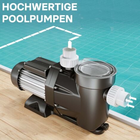 WilTec Poolpumpe 19200 l/h 750 W Schwimmbadpumpe Filterpumpe Umwälzpumpe
