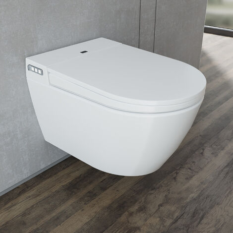 BERNSTEIN - WC japonés de cerámica suspendido, WC lavabo + Mando a ...