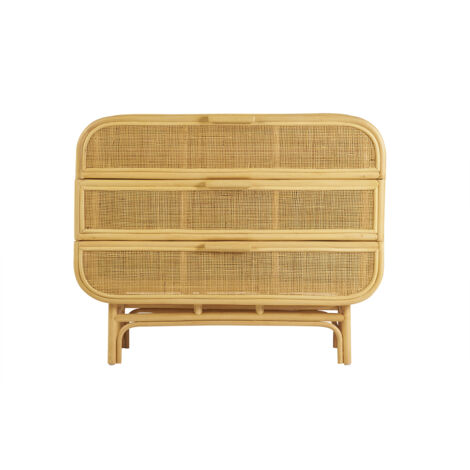 Comò in rattan con 3 cassetti L100 cm LUWAK