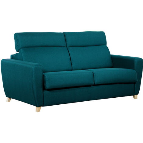 Divano letto materasso poggiatesta regolabili blu pavon 140x190 cm GOYA