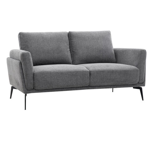 Sofá moderno 2 plazas de tejido efecto aterciopelado texturizado gris MOSCO