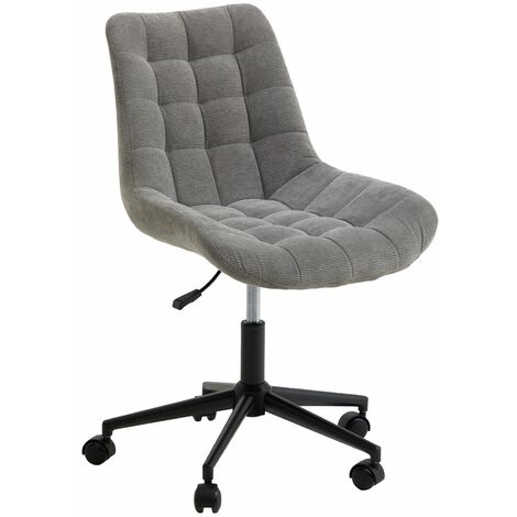 Chaise de bureau VASILO en velours côtelé - Gris