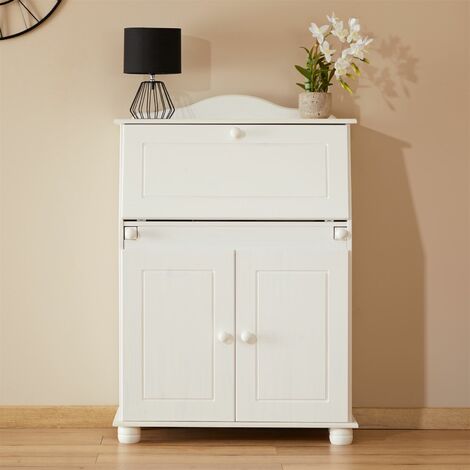 Bureau secrétaire DAVID, lasuré blanc