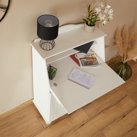 Bureau secrétaire DAVID, lasuré blanc