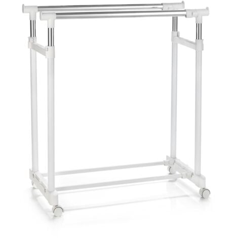 Portant à vêtements CASA, en métal chromé et blanc