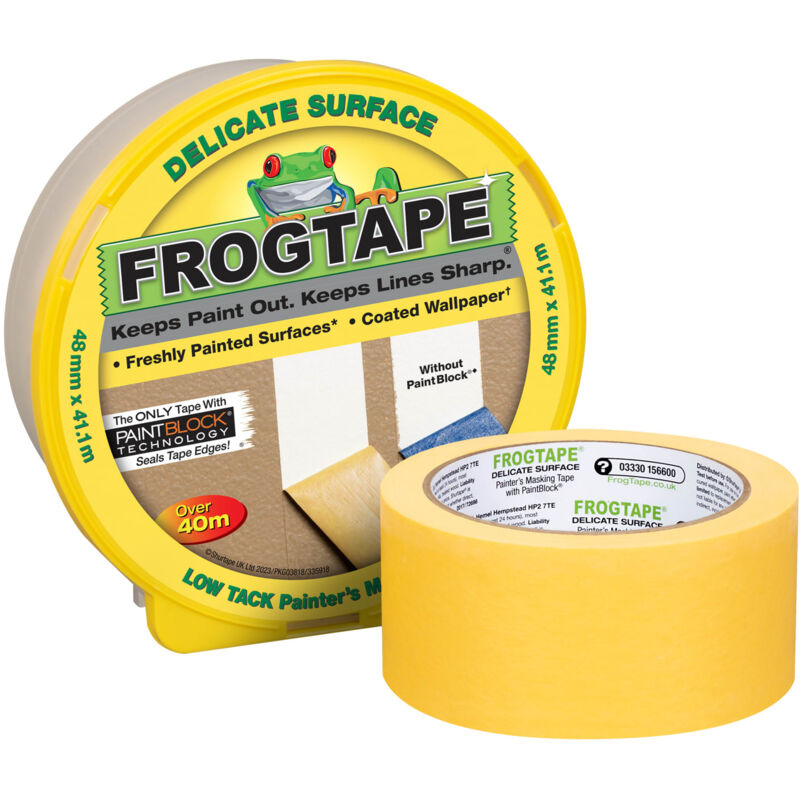 Shurtape FrogTape Delicate Surface Painter's Masking Tape – 48mm x 41.1m, High-Quality, Low-Tack ...