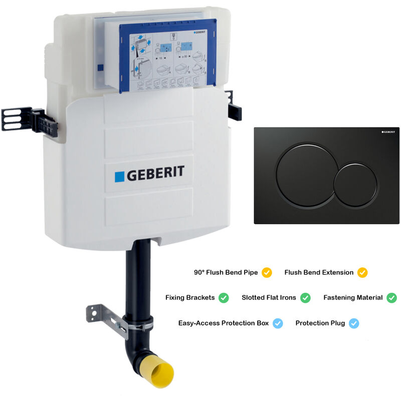 GEBERIT Sigma UP320 Concealed In Wall Toilet Cistern 12cm Black Dual ...