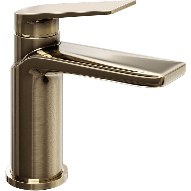 Luxury Sleek Modern Standard Mono Basin Mixer - Brushed Brass