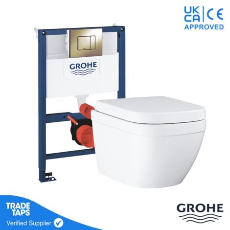 GROHE EURO Rimless Wall Hung Toilet Pan with 0.82m Concealed Cistern ...