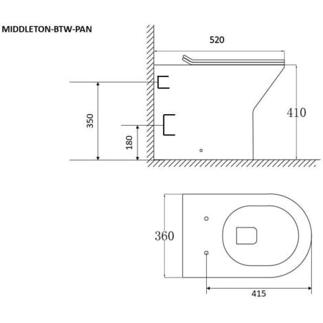 Rimless Back to Wall Toilet BTW Pan Soft Close WC Concealed Cistern ...