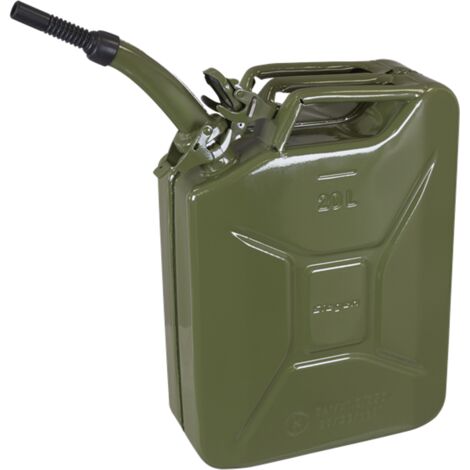 SEALEY JERRY CAN FUEL 20 LITRE 20L METAL PETROL DIESEL 20L ARMY ...