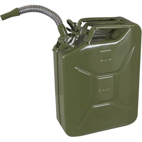 SEALEY JERRY CAN FUEL 20 LITRE 20L METAL PETROL DIESEL 20L ARMY ...