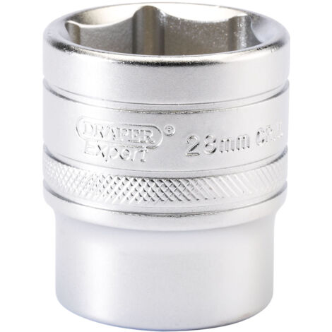 Draper 28mm 1/2" Square Drive 6-Point Metric Socket (Micro Satin Chrome ...