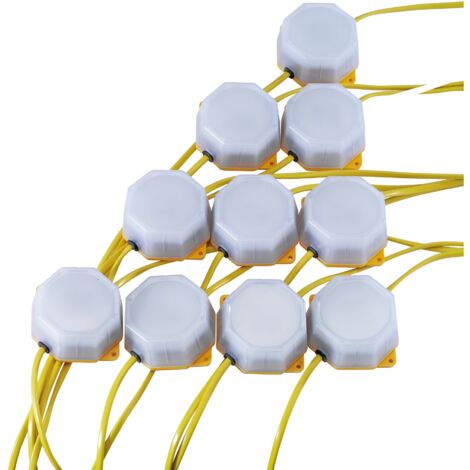 10-Pack 4W SMD LED Festoon String Lights (110V) – 22m, 3,800 Lumens ...