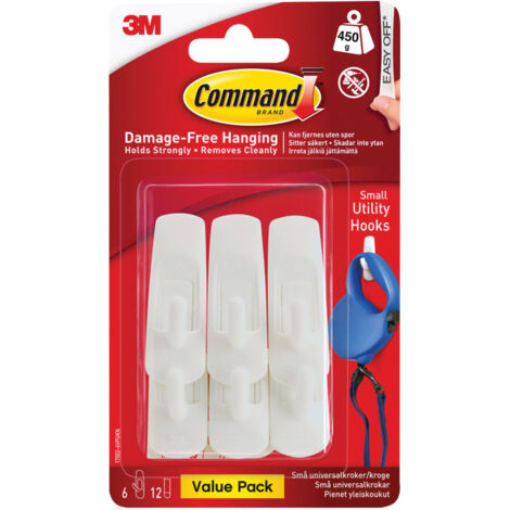 Command™ Small Utility Hooks Value Pack (6 Hooks) – Versatile, Damage ...