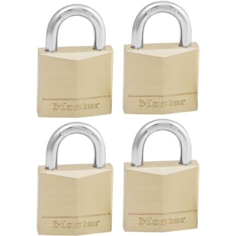 Heavy-Duty Solid Brass Padlock Chains Set – 4 Locks, 30mm Wide, Keyed ...