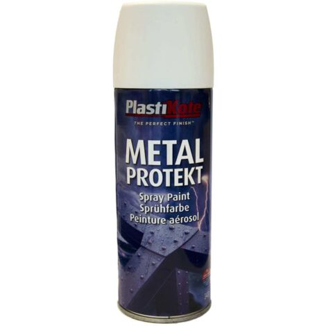 Plasti-Kote Metal Protekt Satin White Spray Paint - 400ml