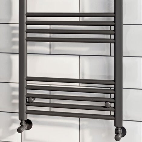 700mm x 300mm Straight Heated Towel Rail Ladder Radiator - Matt Black
