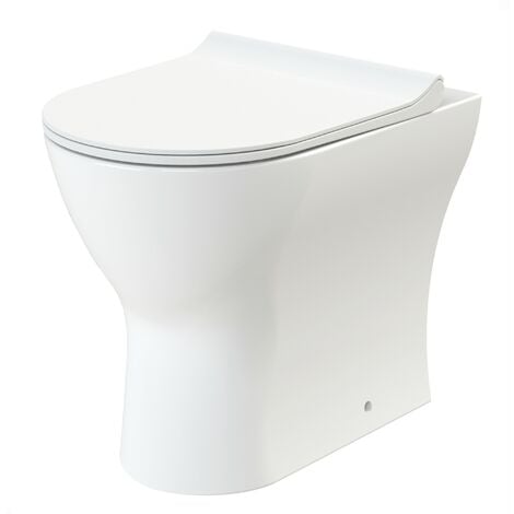 Rimless D Shape Back to Wall Toilet Pan with Soft Close Seat