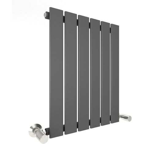 Anthracite Flat Tube 600x456mm Horizontal Single Panel Heated Towel ...